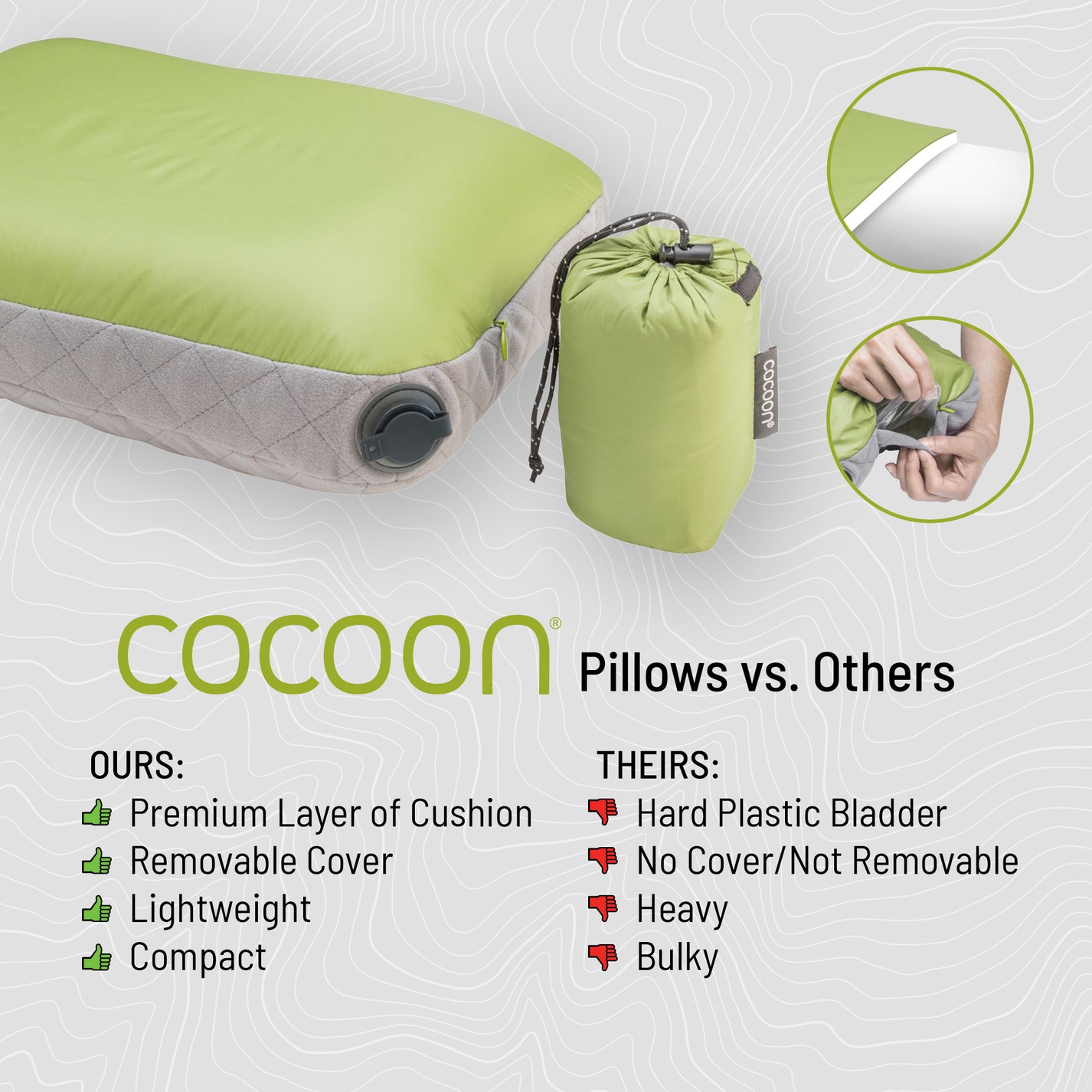 Inflatable Camping Pillow | AirCore Ultralight | COCOON