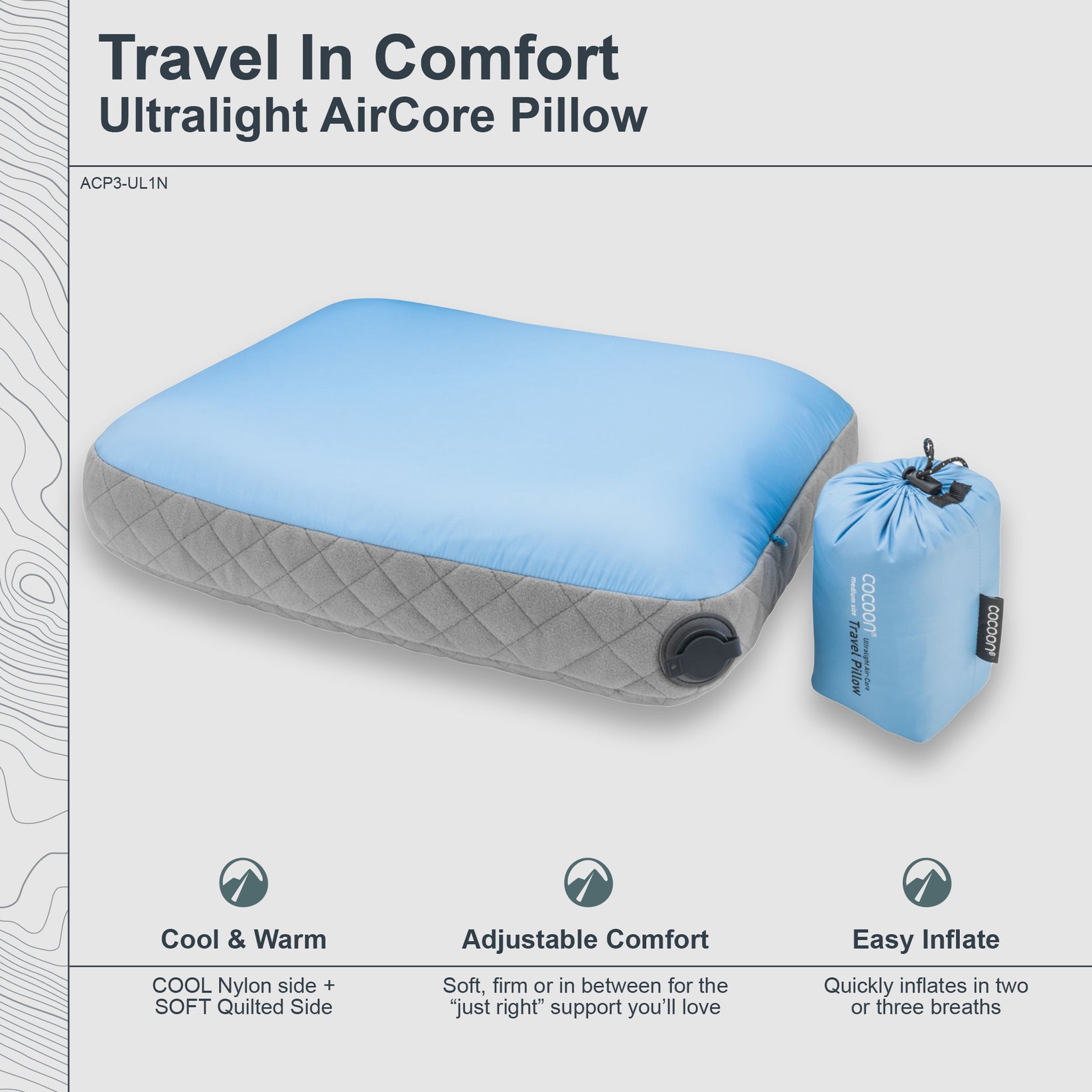 Inflatable Camping Pillow | AirCore Ultralight | COCOON